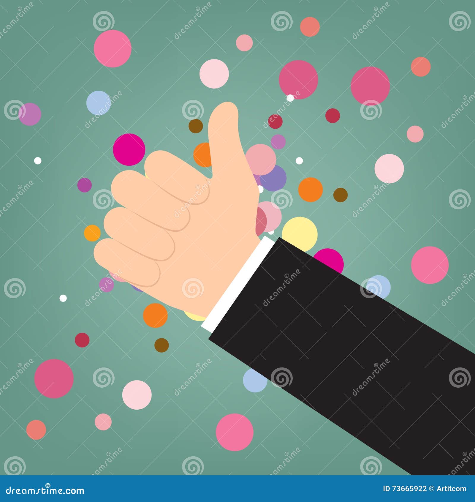 Thump Up Vector Sign in Flat Style, Hand Like Stock Vector ...