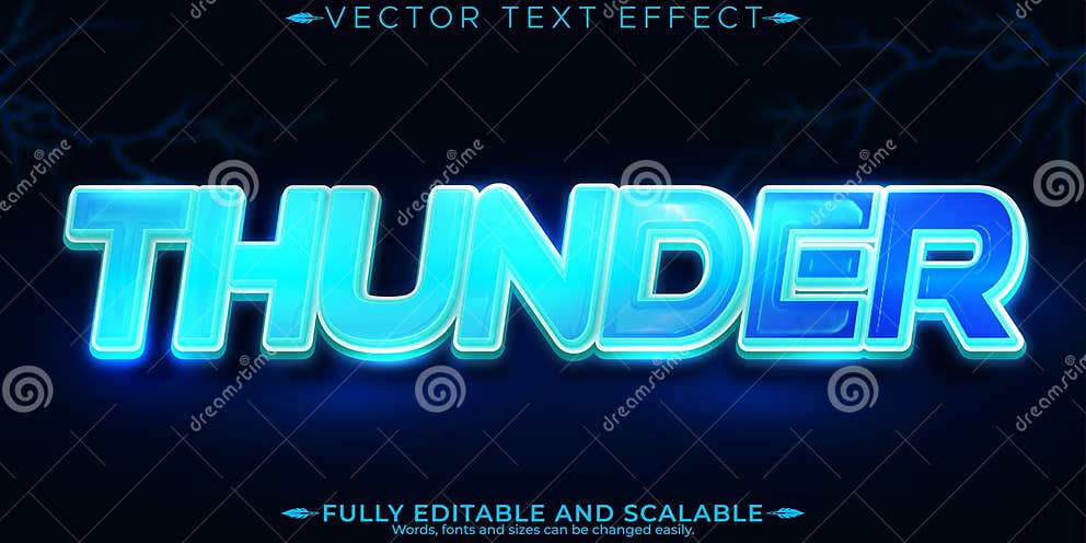 Thunder Anime Text Effect, Editable Manga and Electric Text Style Stock ...