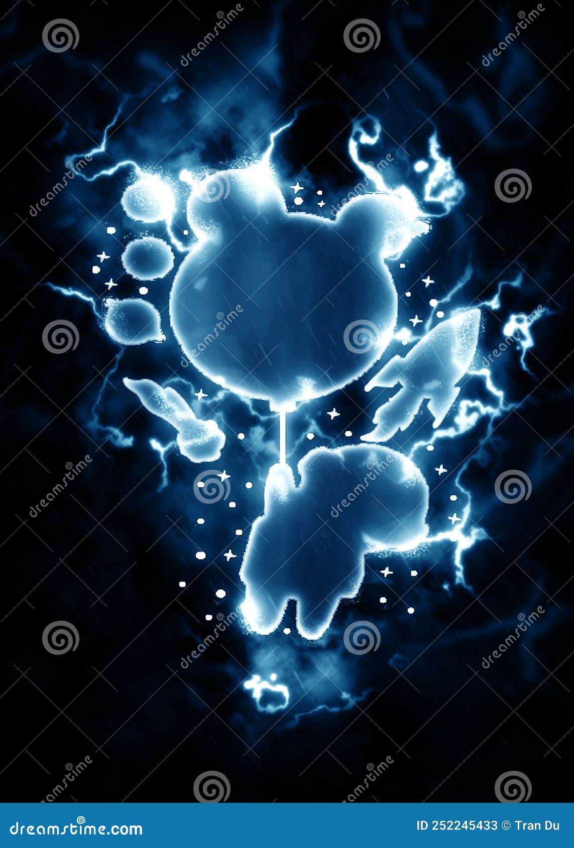Thunder astronaut ghost stock illustration. Illustration of ghost ...