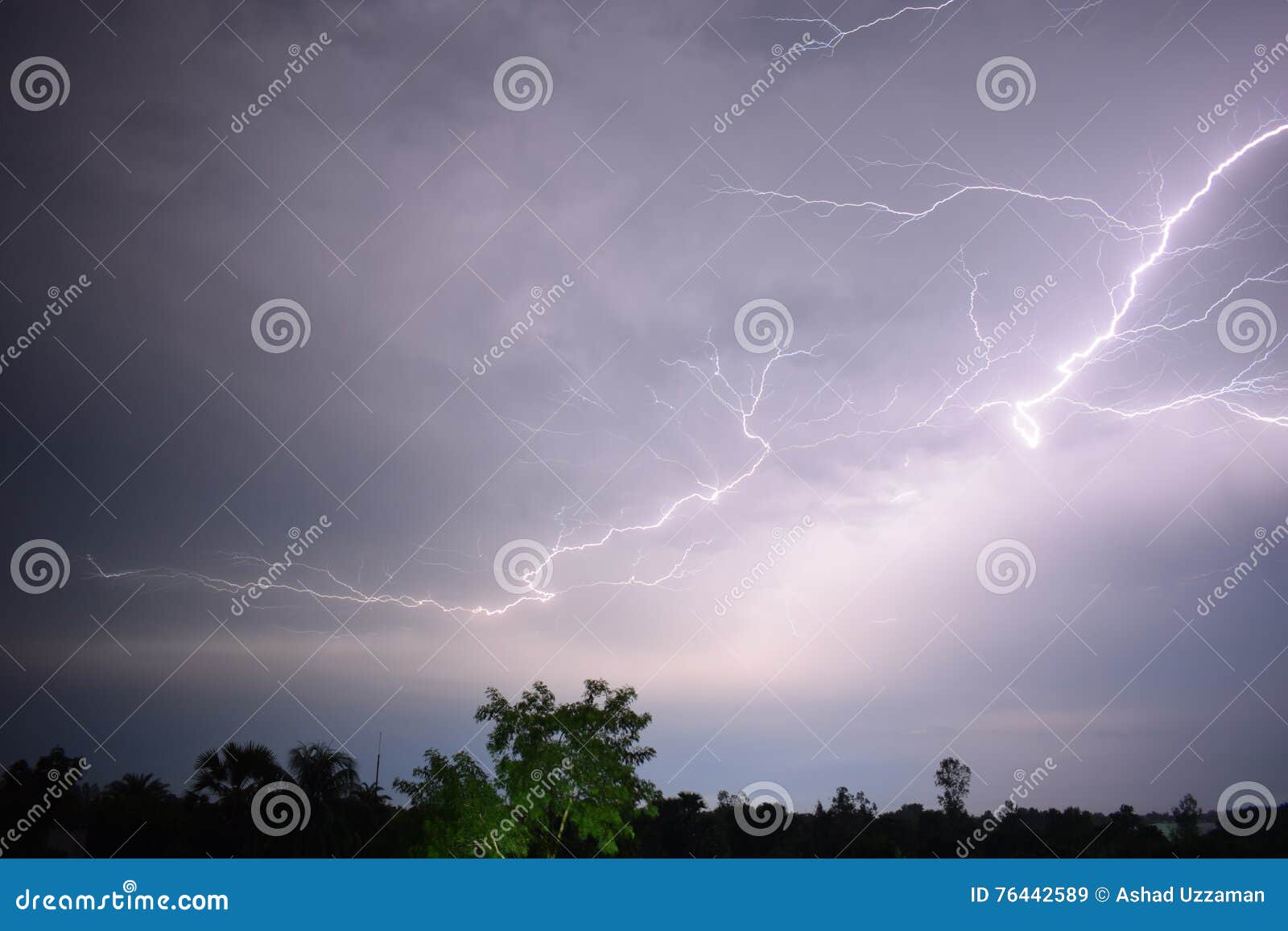 Thunder stock image. Image of night, lightning, thundernight - 76442589