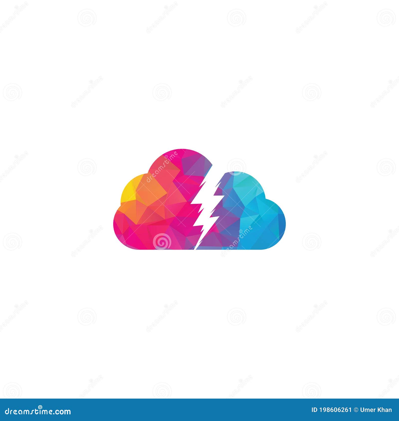 Thunder Cloud Shape Concept Logo. Stock Vector - Illustration of cloud ...