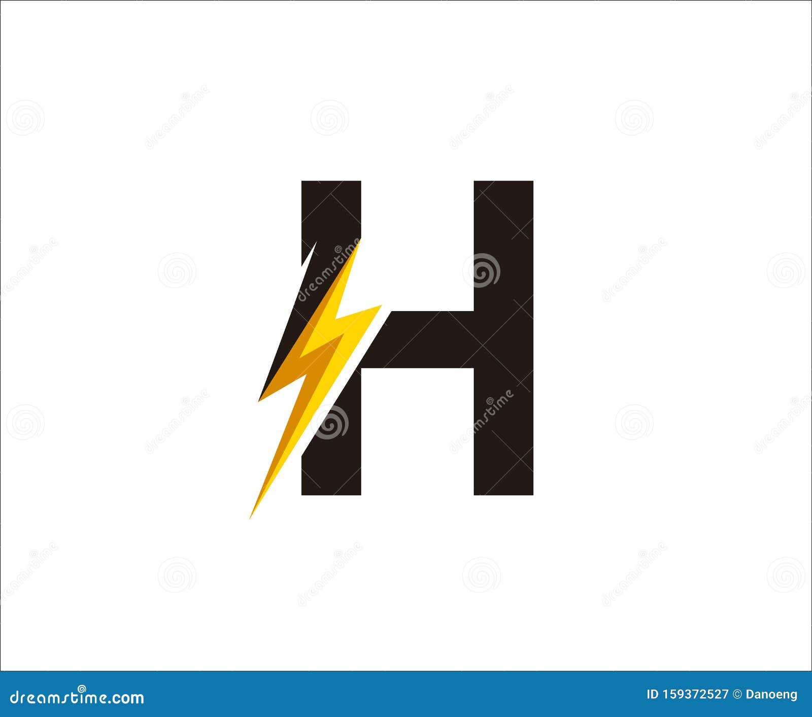 Thunder Bolt H Letter Logo Icon. Stock Illustration - Illustration of ...