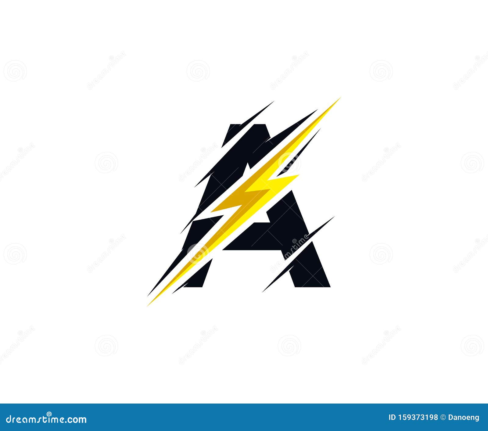 Thunder Flash a Letter Logo Icon. Stock Illustration - Illustration of ...