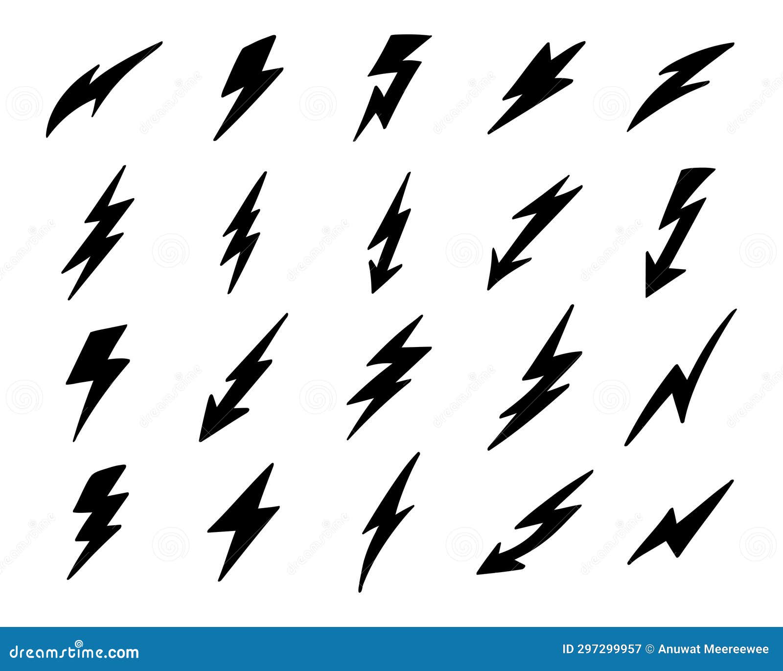 Thunder and Bolt Lighting Flash Vector Collection Set Stock ...