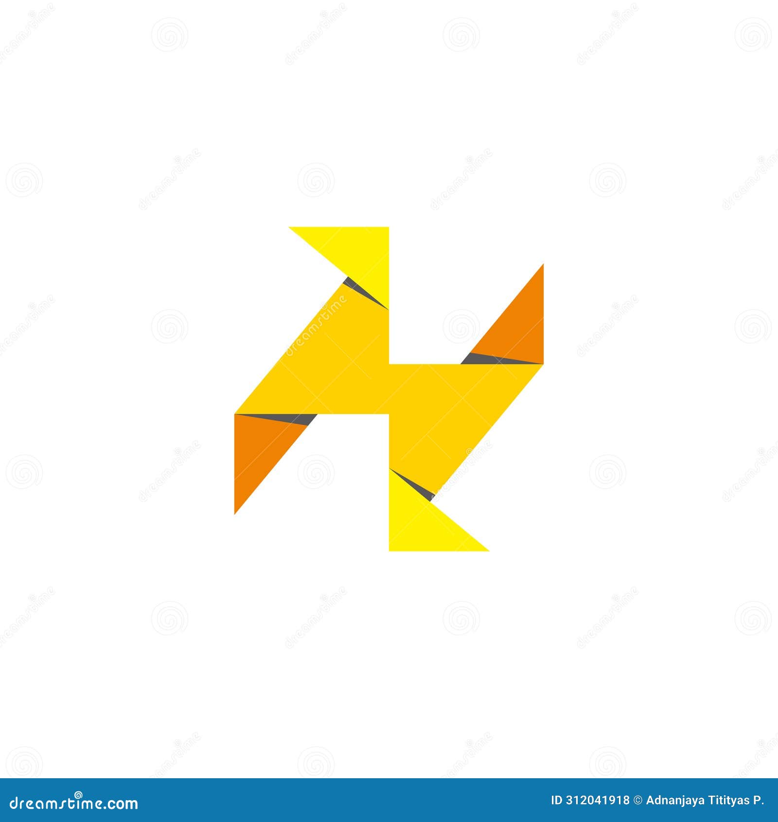 Thunder Bolt Paper Fold 3d Shadow Logo Vector Stock Vector ...