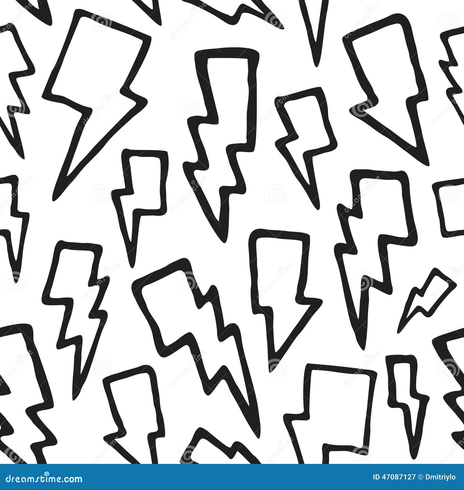 Thunder Bolts Seamless Vector Pattern Stock Vector - Image: 47087127