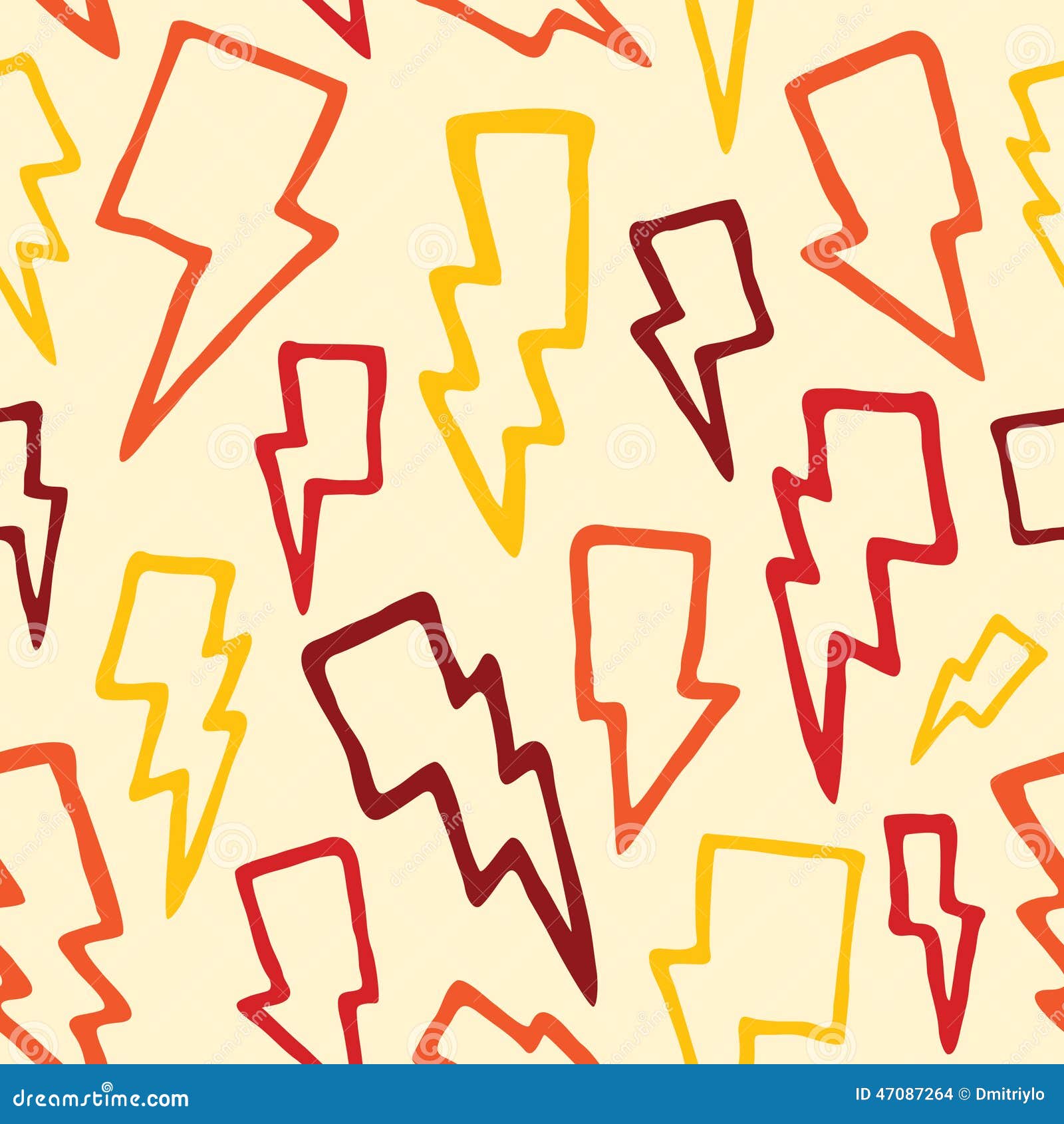 Thunder Bolts Seamless Vector Pattern Stock Vector - Illustration of ...