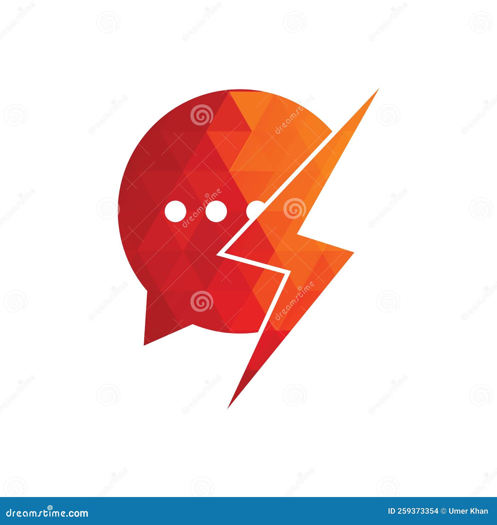 Thunder Chat Bulb Shape Concept Logo Design Icon Vector. Stock Vector ...
