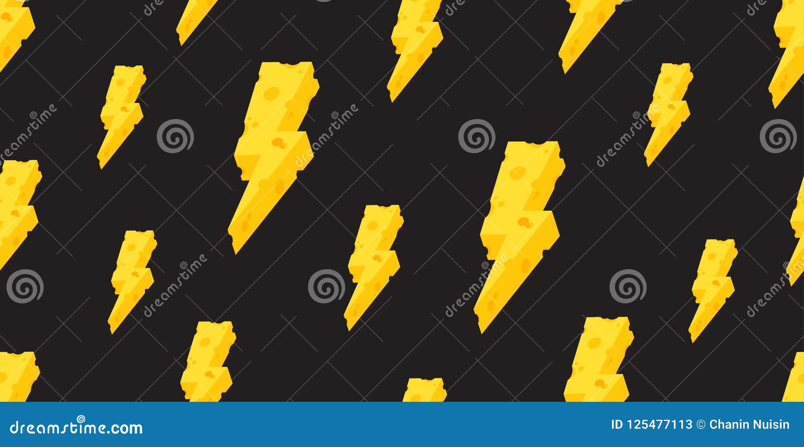 Thunder Cheese Seamless Pattern Vector Butter Isolated Repeat ...