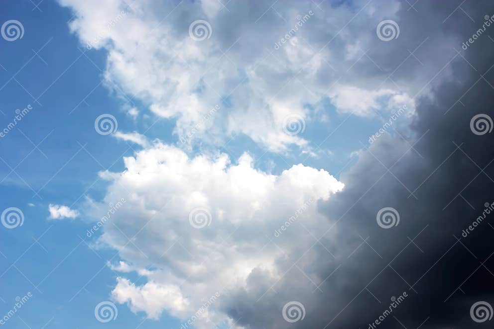 Thunder Cloud and Beautiful Blue Sky. Stock Image - Image of space ...