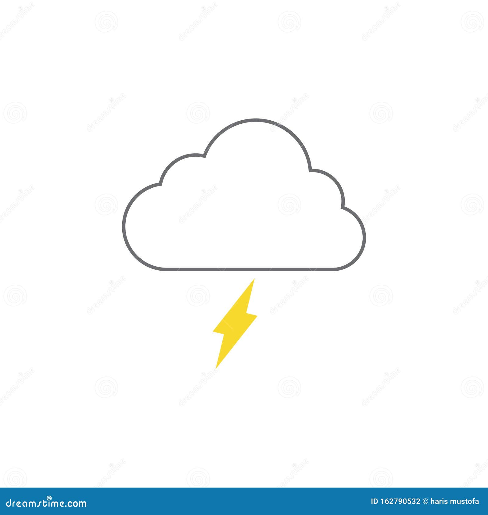 Thunder Cloud Icon Design Template Vector Isolated Stock Vector ...
