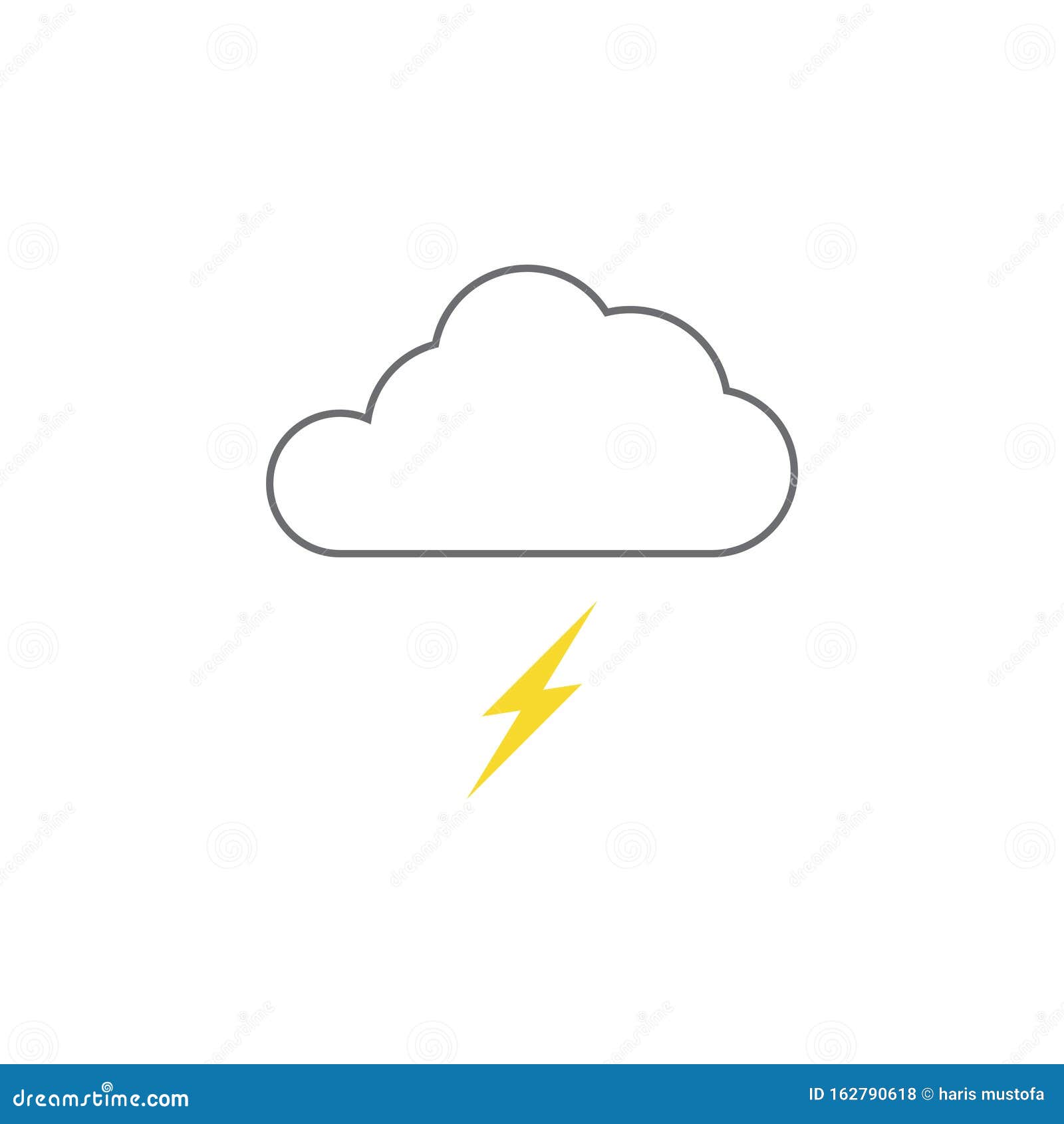 Thunder Cloud Icon Design Template Vector Isolated Stock Vector ...