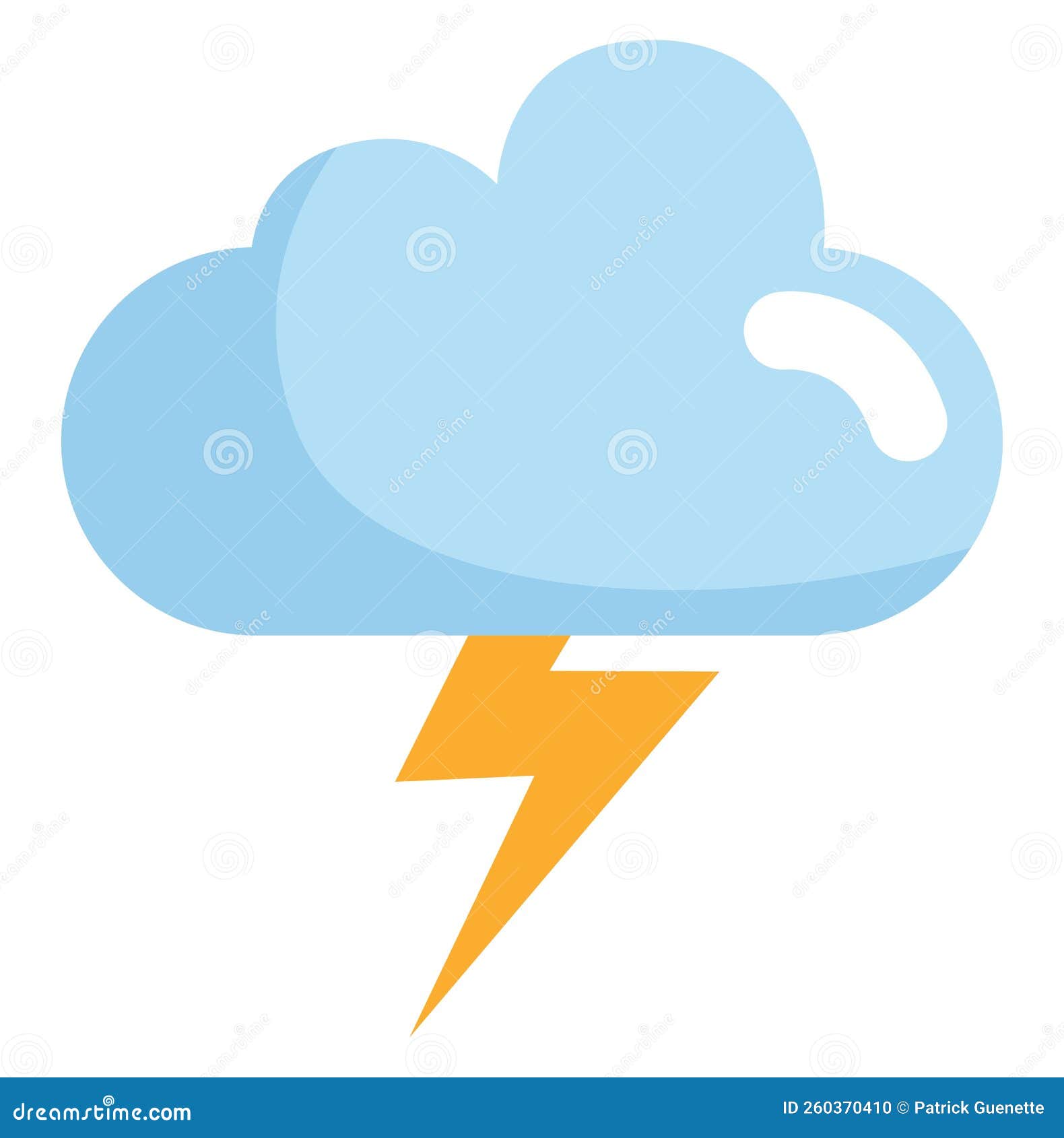 Thunder cloud, icon stock vector. Illustration of snow - 260370410