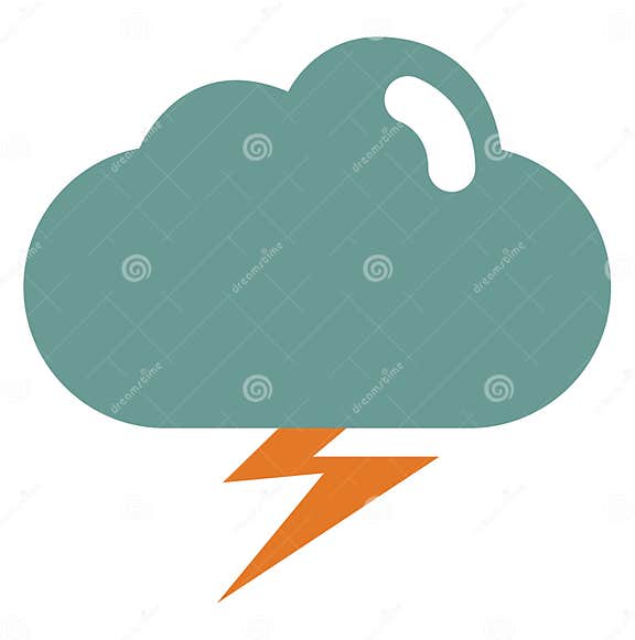 Thunder cloud, icon stock vector. Illustration of thunder - 261073853