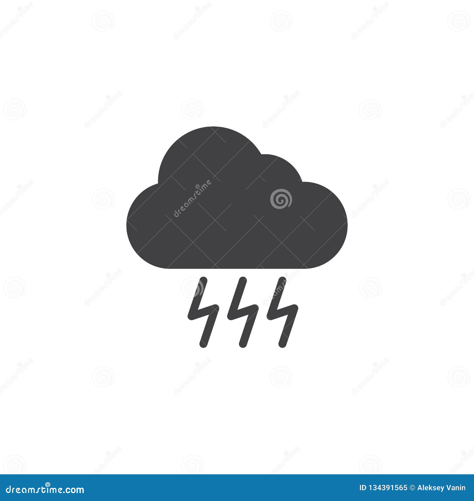 Thunder cloud vector icon stock vector. Illustration of season - 134391565