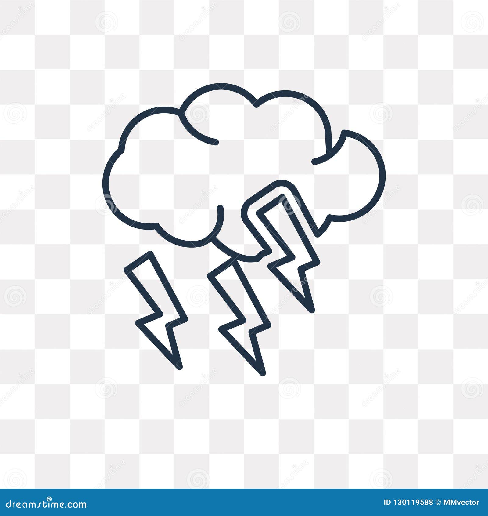 Thunder Cloud Vector Icon Isolated on Transparent Background, Li Stock ...