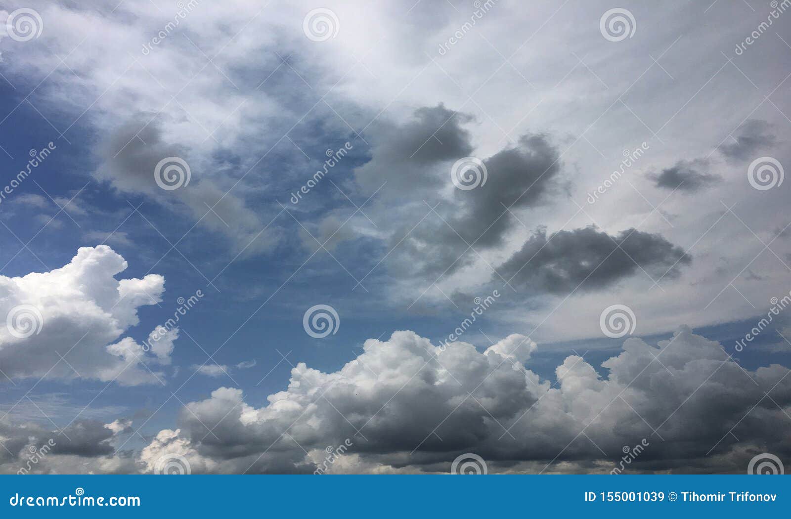 Thunder Clouds, Sky Blue Background. Cloud Blue Sky. Stock Image ...