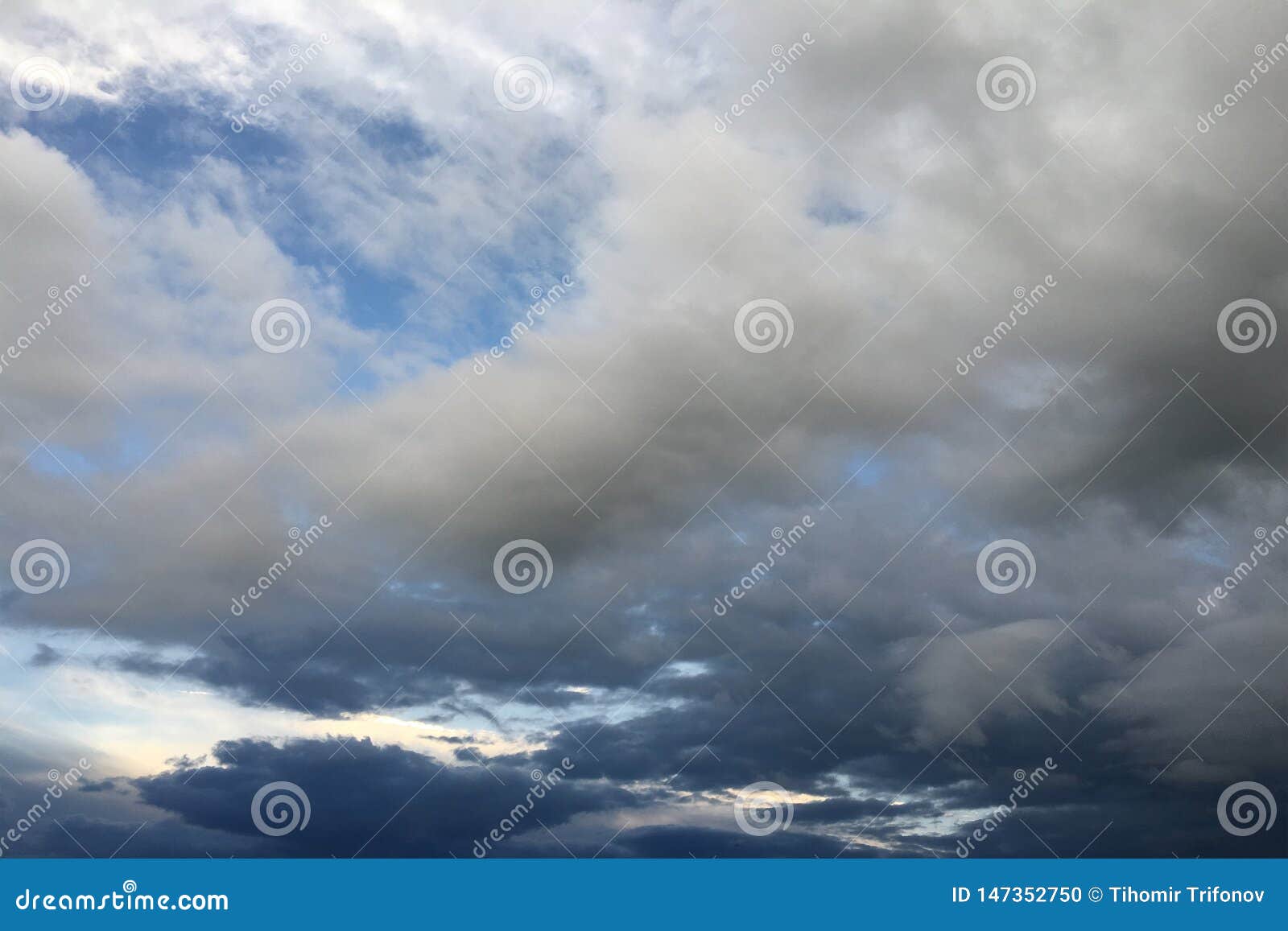 Thunder Clouds, Sky Blue Background. Cloud Blue Sky Stock Photo - Image ...