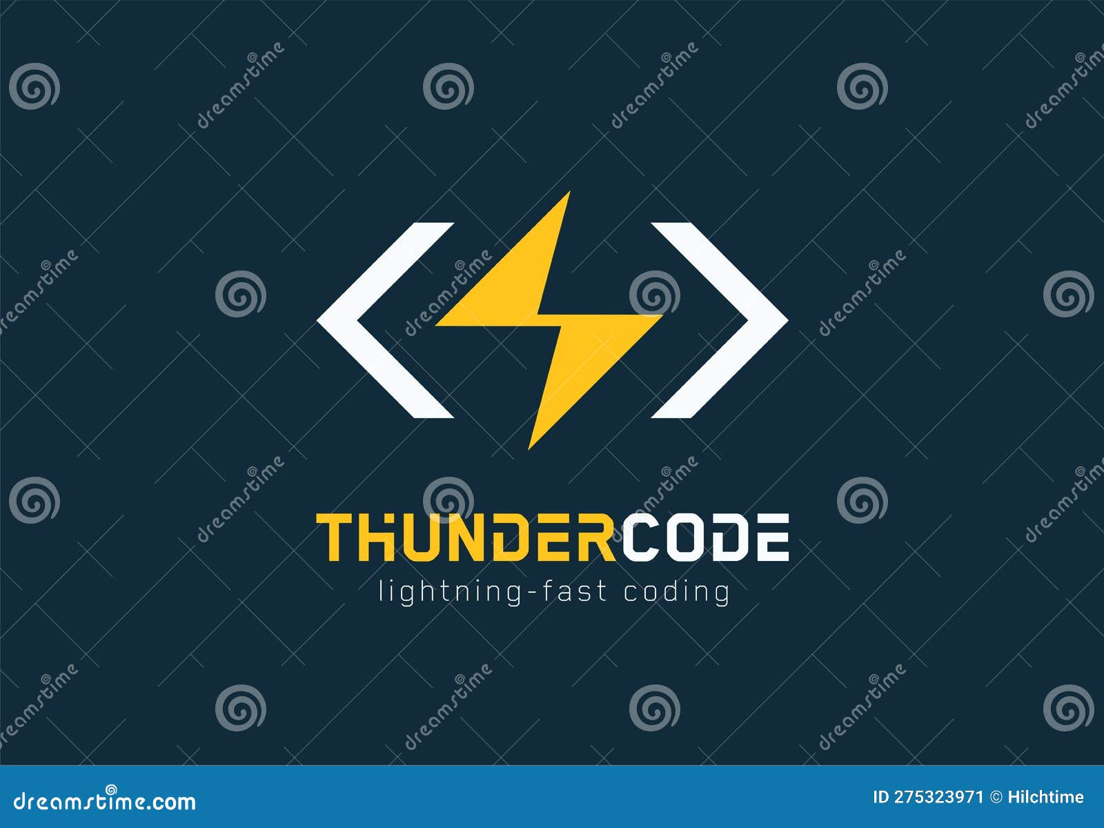 Thunder Code Logo. Fast Coding Logotype Idea. Program Development, Computer Technology Concept ...