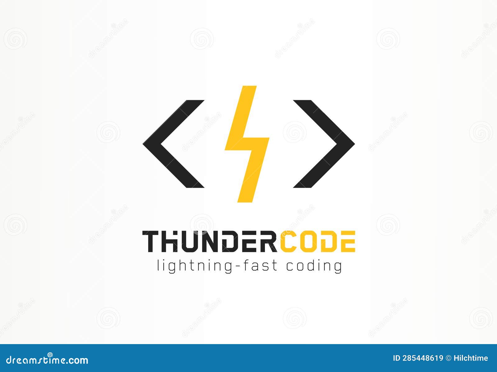 Thunder Code Logo. Fast Coding Logotype Idea. Program Development ...