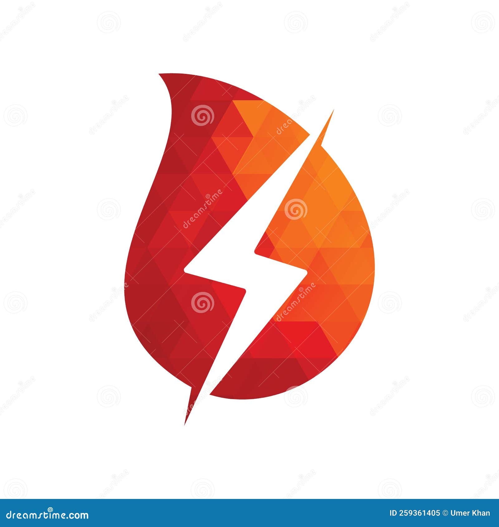 Thunder Drop Logo Design Icon Vector Template. Stock Vector ...