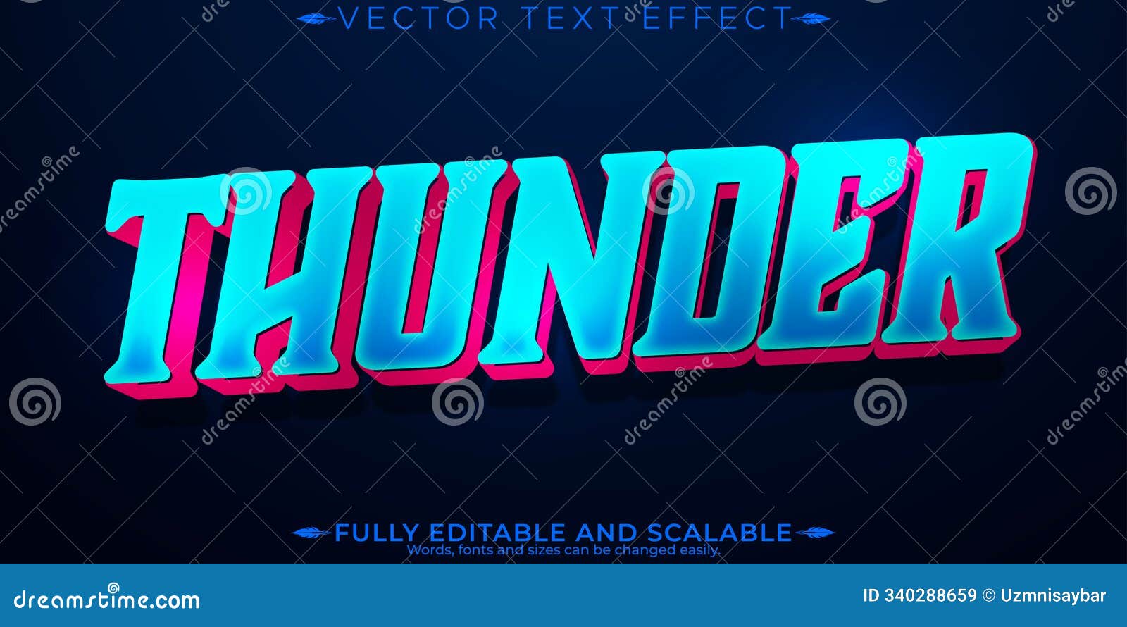 Thunder Editable Text Effect, Editable Bolt and Lightning Text Style ...