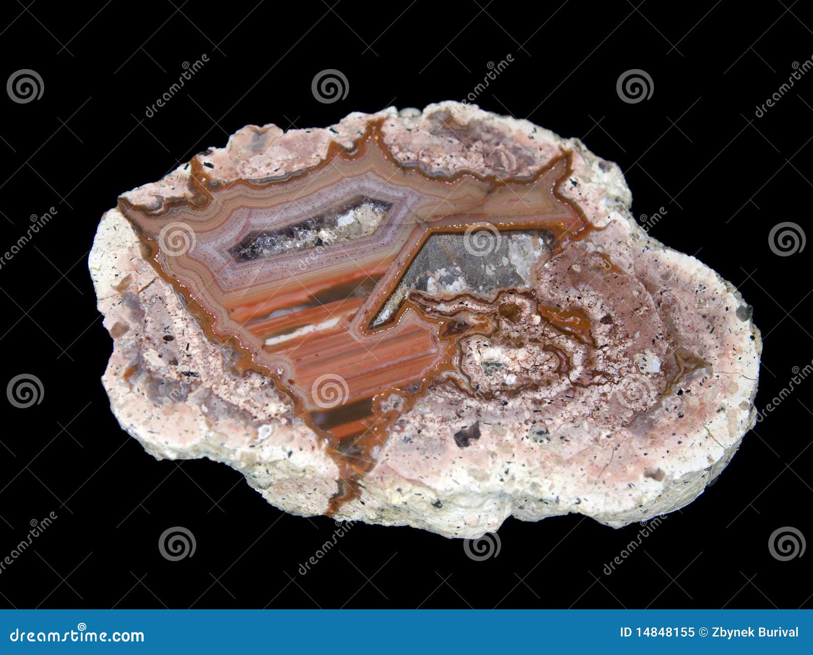 Thunder egg agate stock image. Image of orange, polished - 14848155