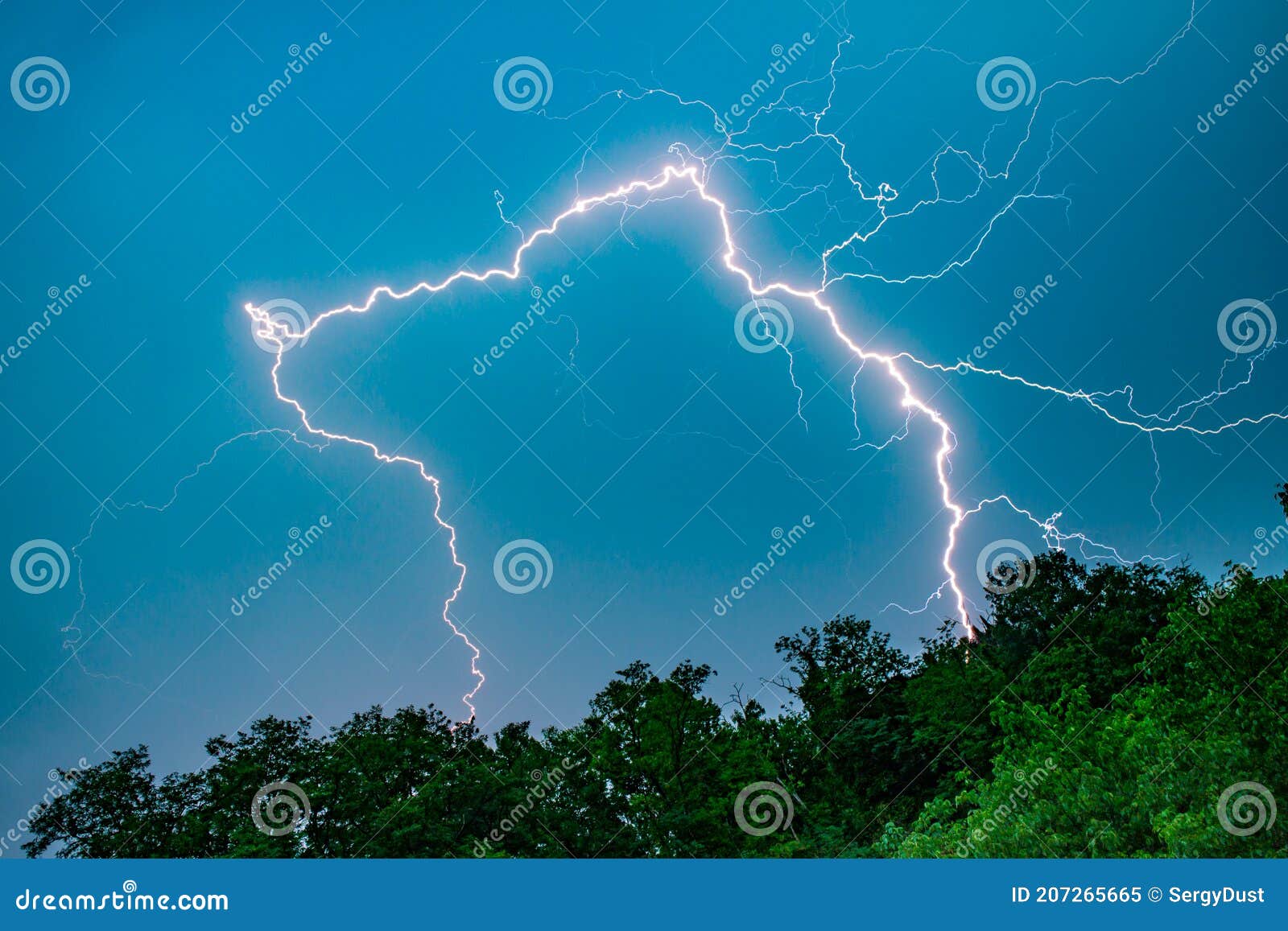 Thunder Electricity in the Night Sky Stock Image - Image of energy ...