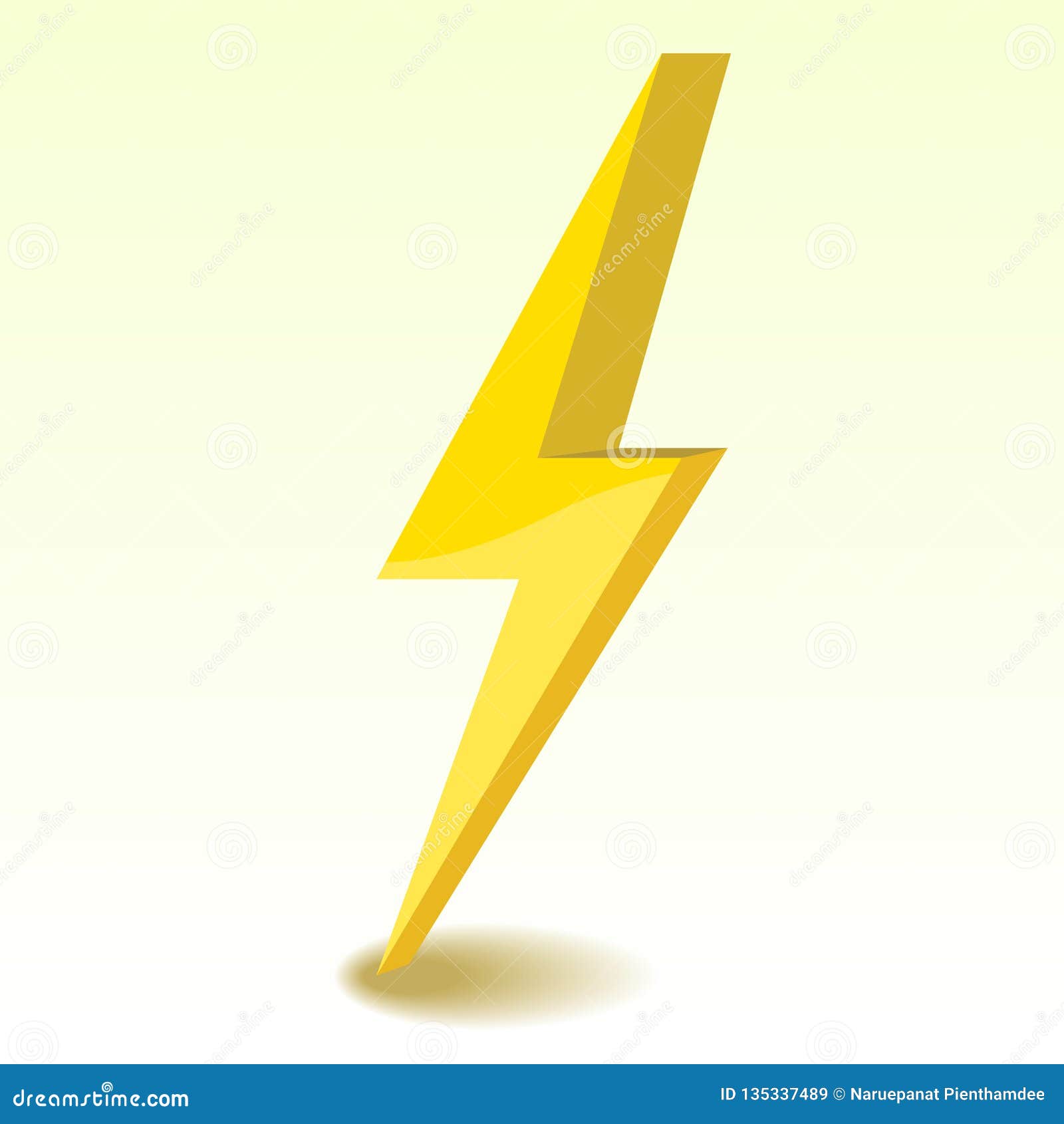 Thunder Element Symbol 3D Style Stock Vector - Illustration of ...