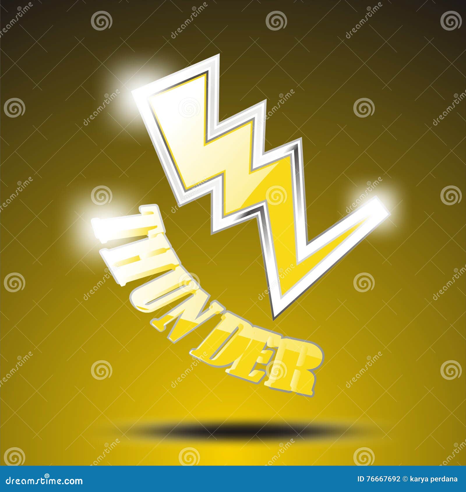 Thunder emblem stock illustration. Illustration of lightning - 76667692
