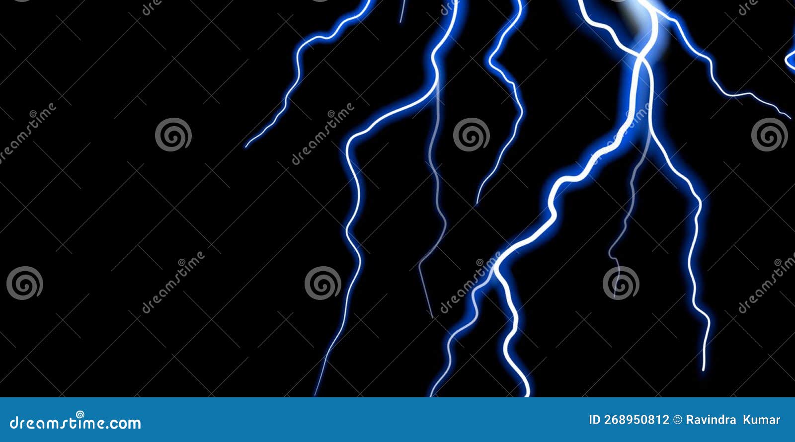 Thunder Energy Waves in Black Background Stock Illustration ...