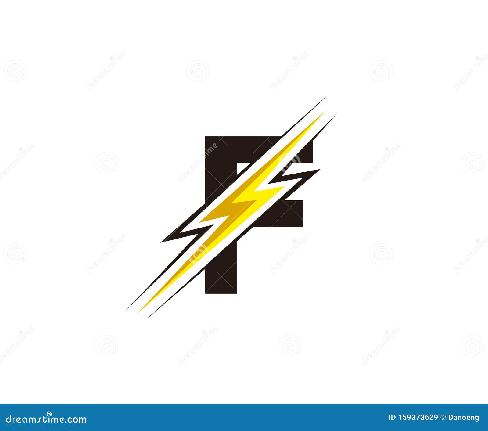 Thunder Flash F Letter Electrical Logo Icon. Stock Illustration ...