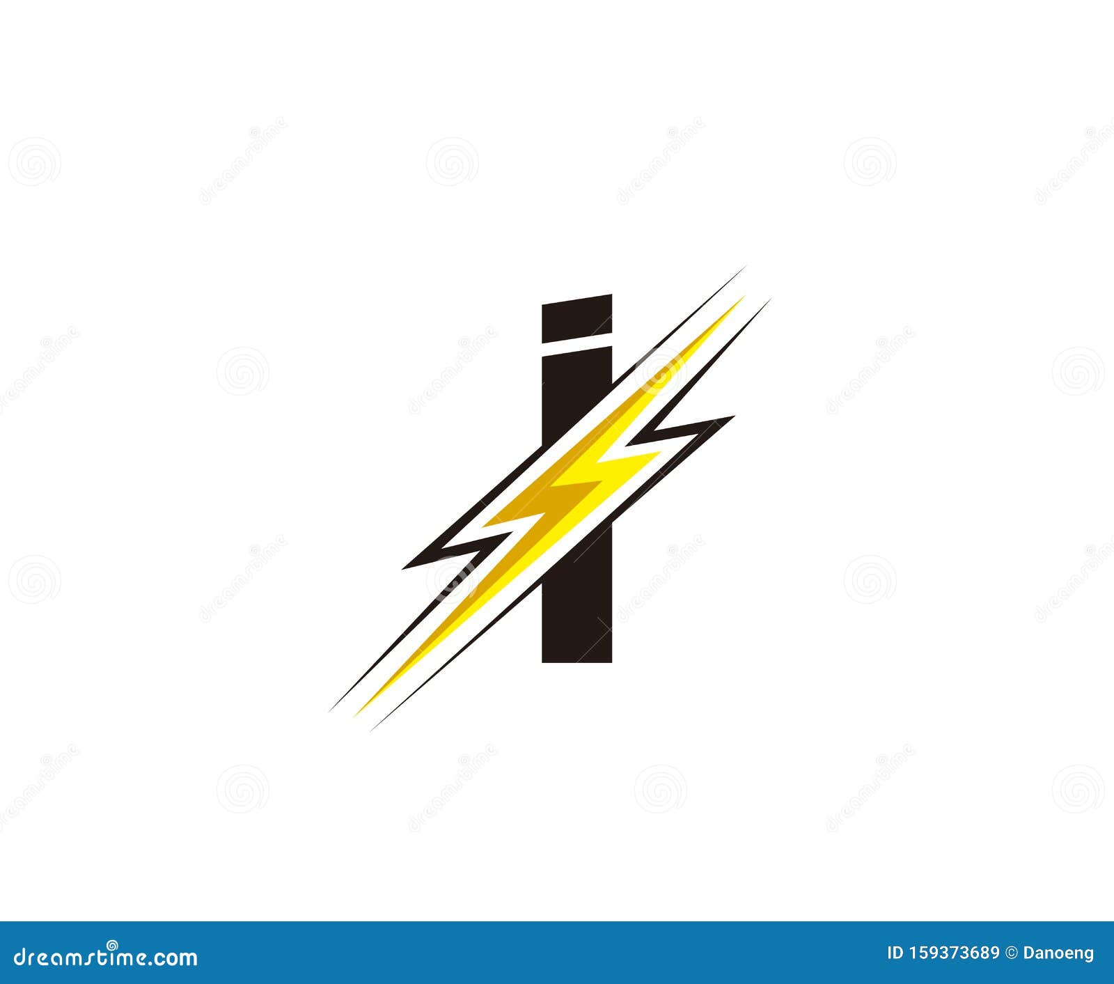 Thunder Flash I Letter Electrical Logo Icon. Stock Illustration ...