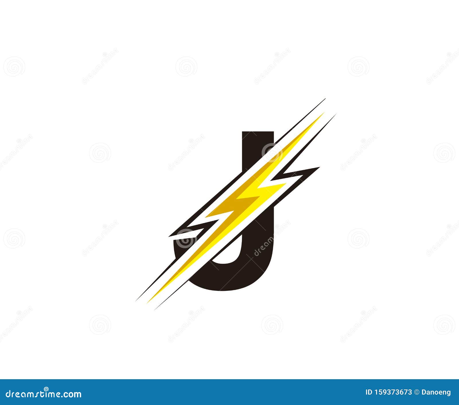 Thunder Flash J Letter Electrical Logo Icon. Stock Illustration ...