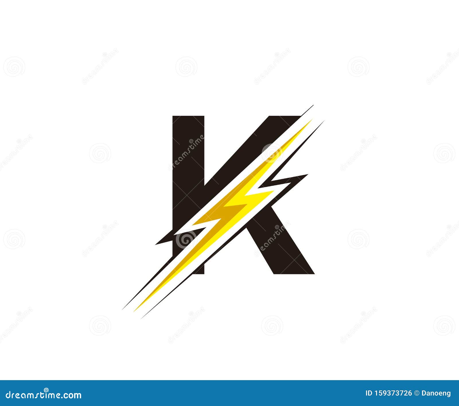 Thunder Flash K Letter Electrical Logo Icon. Stock Illustration ...