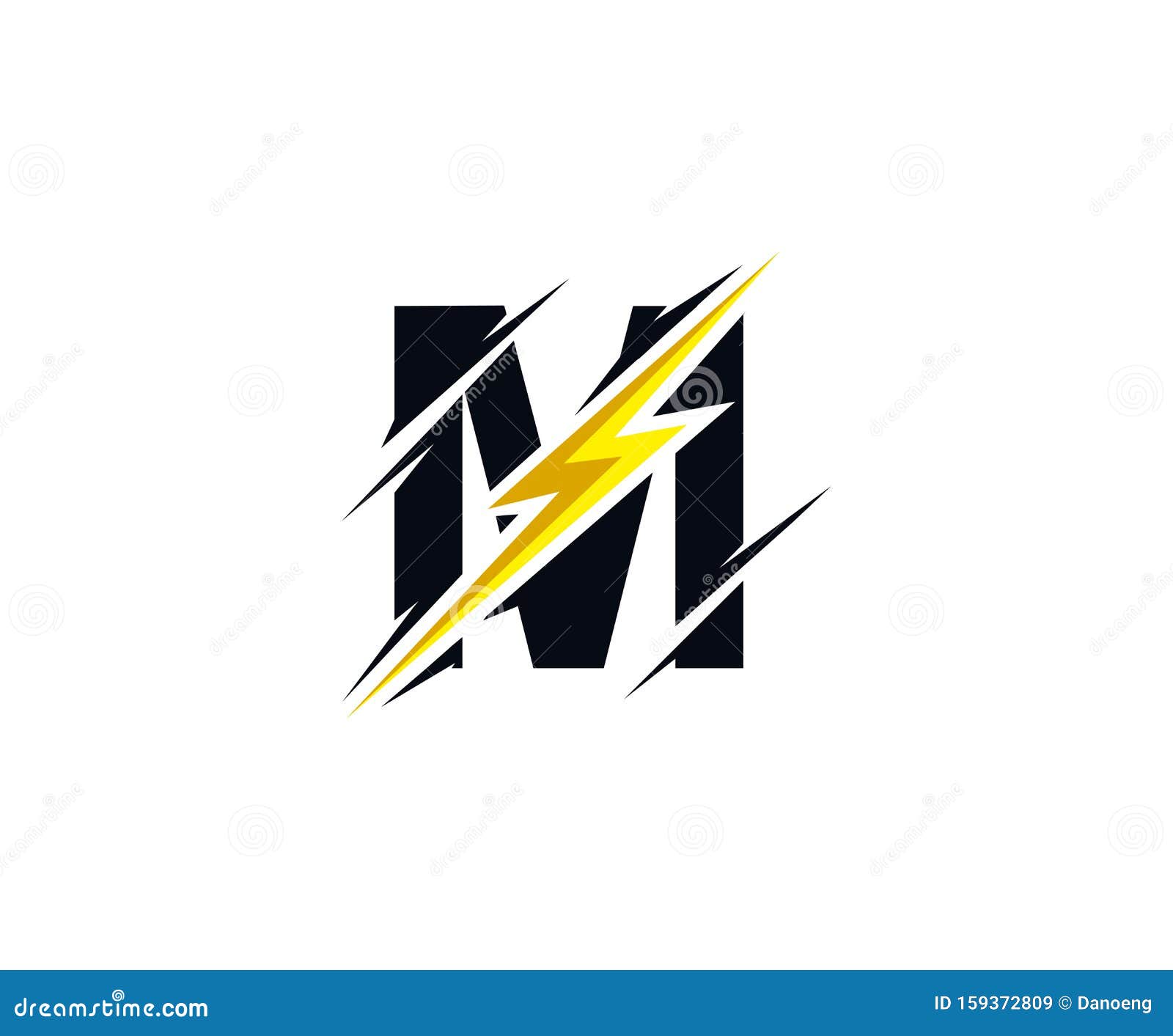 Thunder Flash M Letter Logo Icon. Stock Vector - Illustration of ...