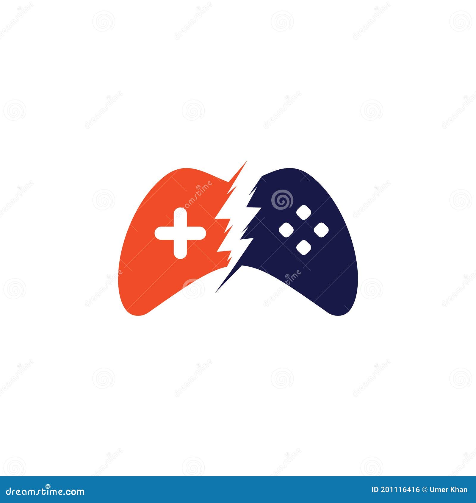 Thunder Game Logo. Game Control with Lightning Icon Stock Vector ...