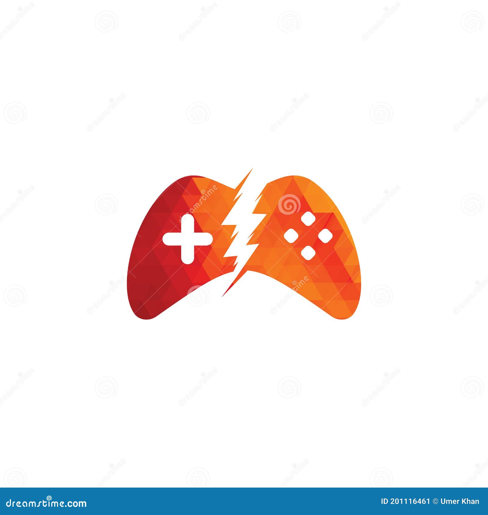 Thunder Game Logo. Game Control with Lightning Icon Stock Vector ...