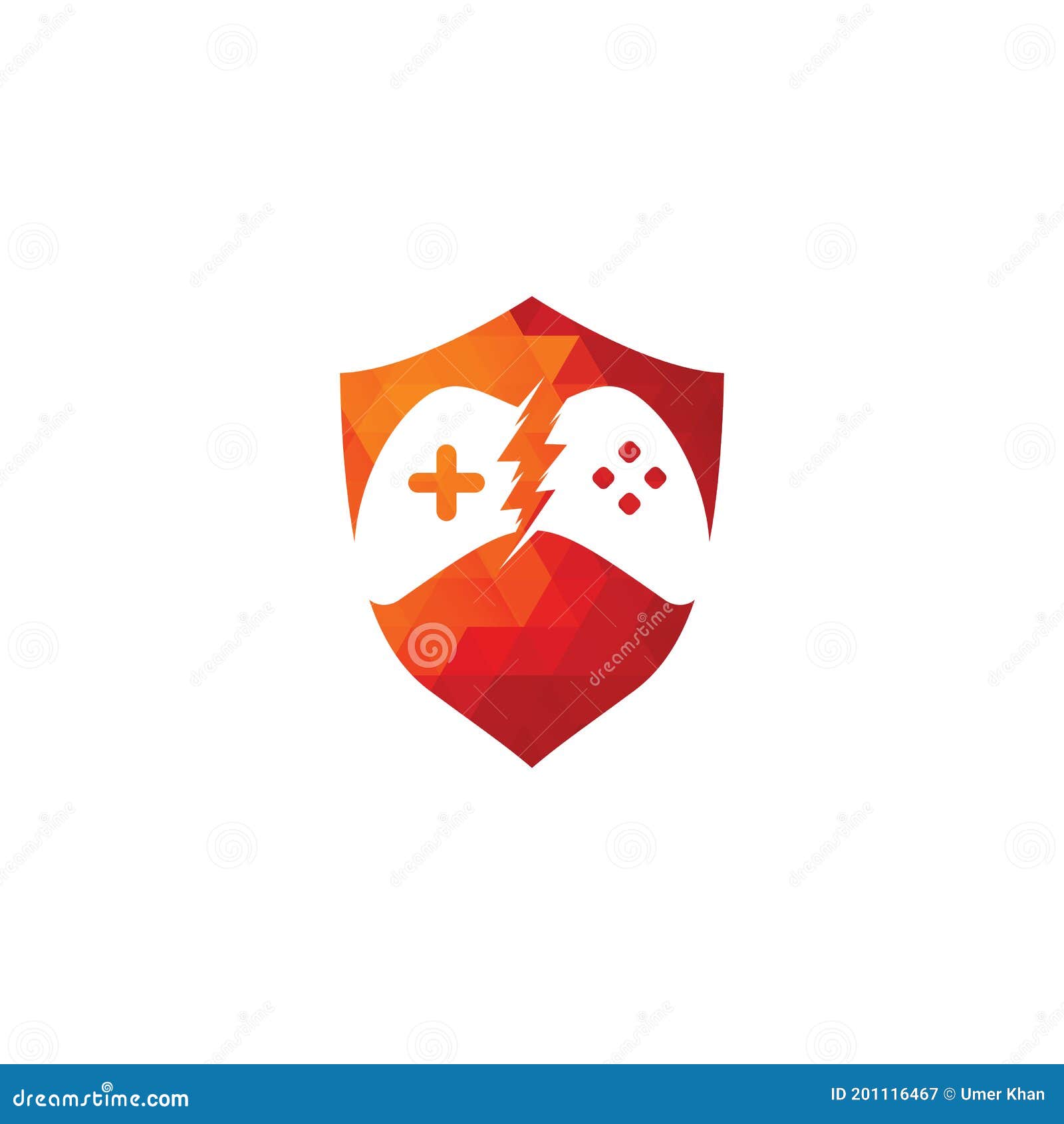 Thunder Game Logo. Game Control with Lightning Icon Stock Vector ...