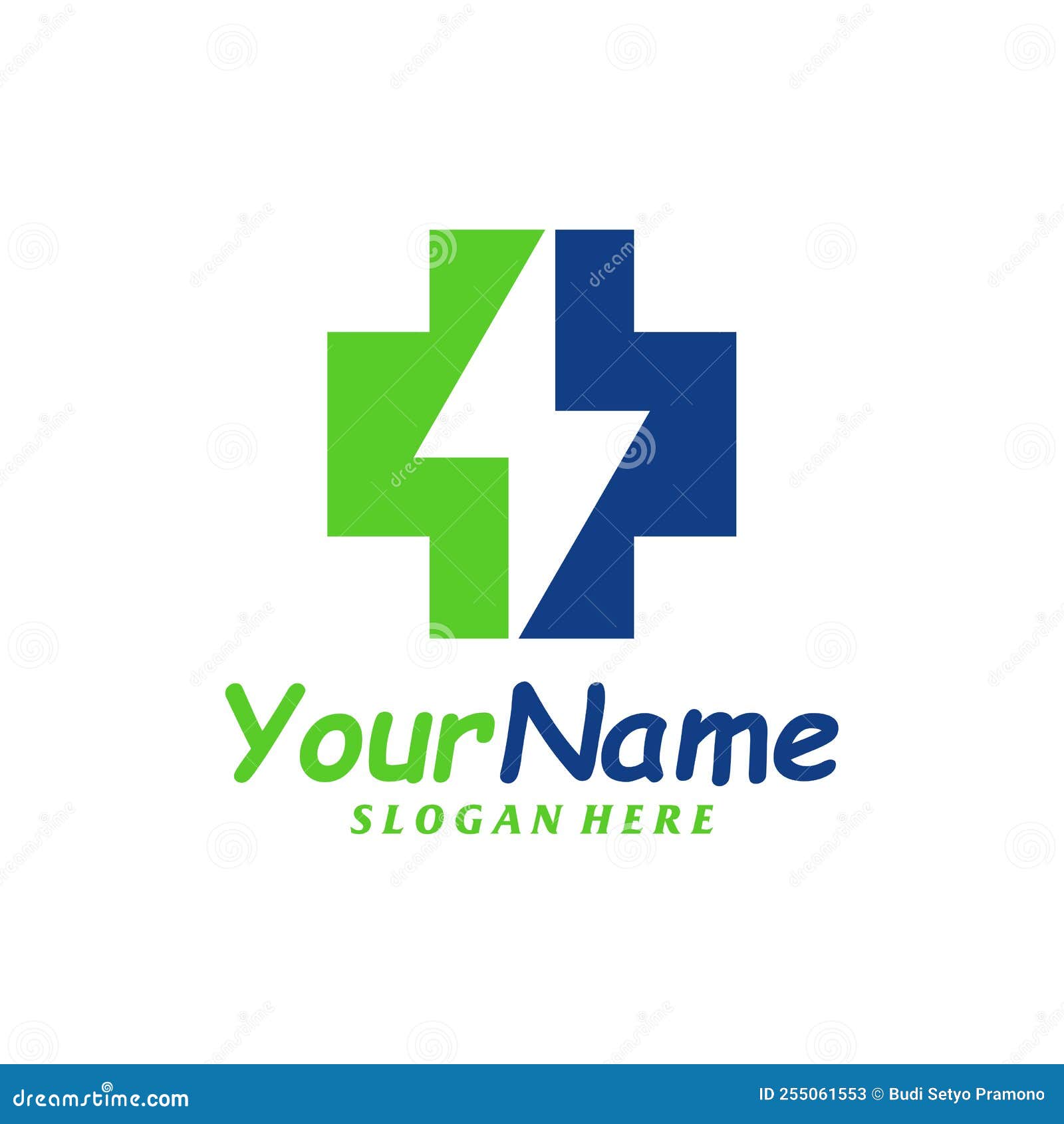 Thunder Health Logo Design Template. Fast Health Logo Concept Vector ...
