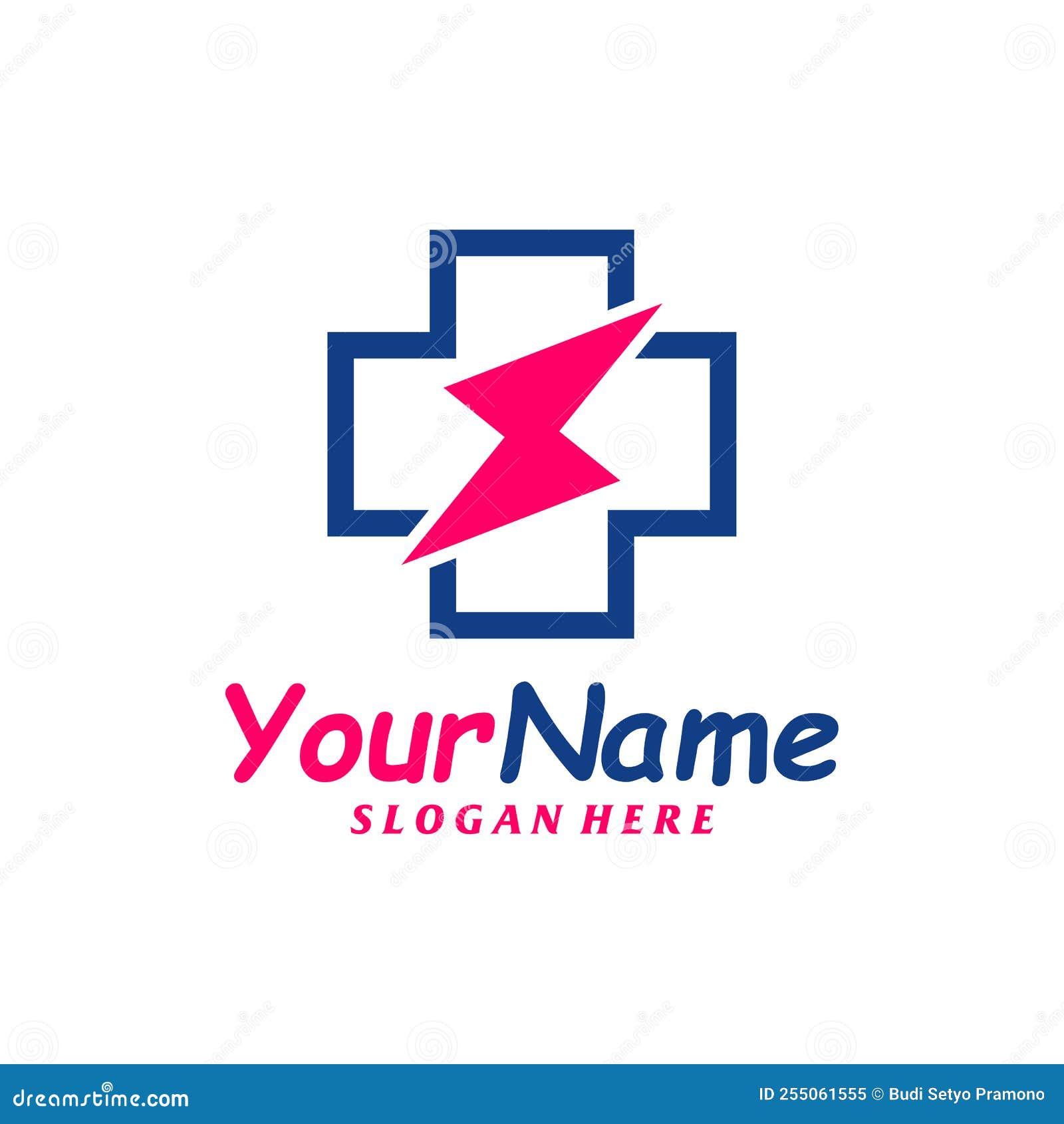 Thunder Health Logo Design Template. Fast Health Logo Concept Vector ...