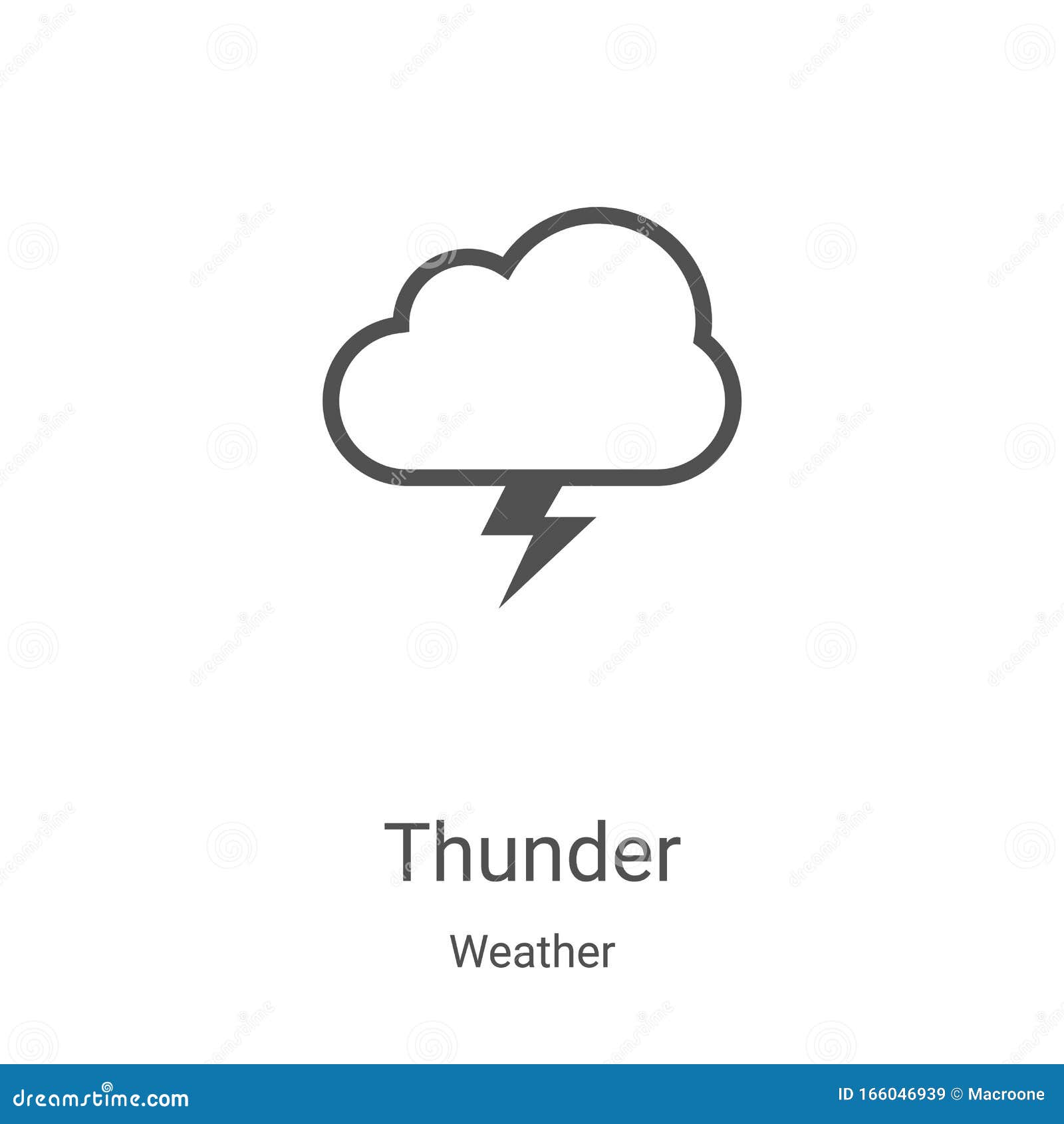 Thunder Icon Vector from Weather Collection. Thin Line Thunder Outline ...