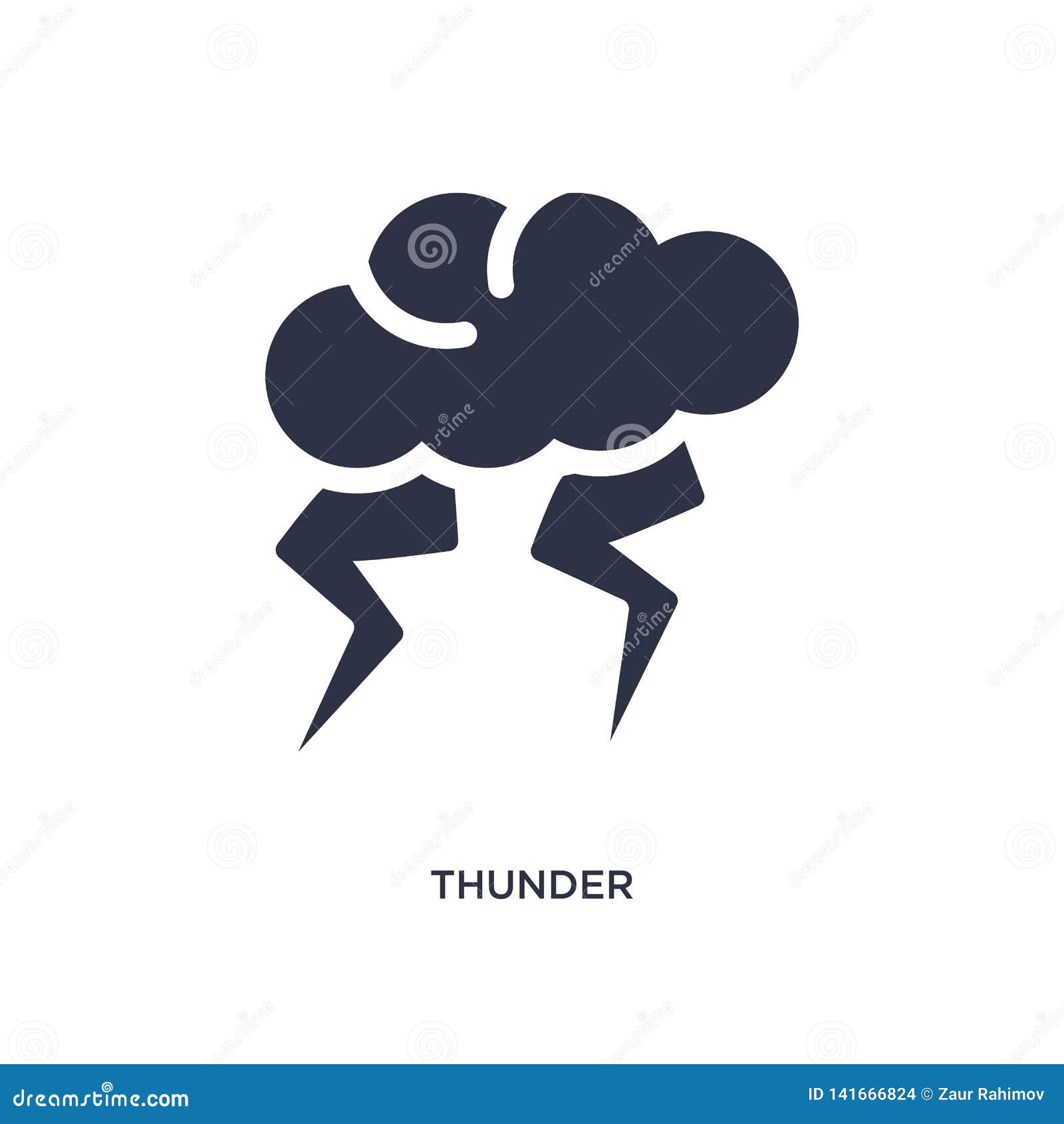Thunder Icon on White Background. Simple Element Illustration from ...