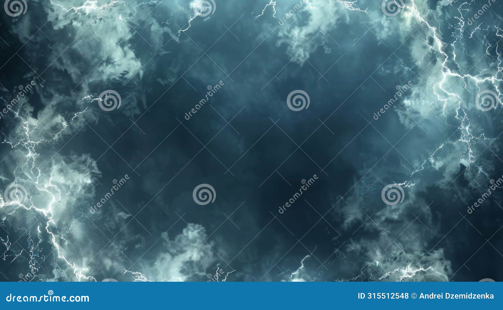 Thunder Light Glow Background Electric Frame. Smoke Cloud and Neon ...