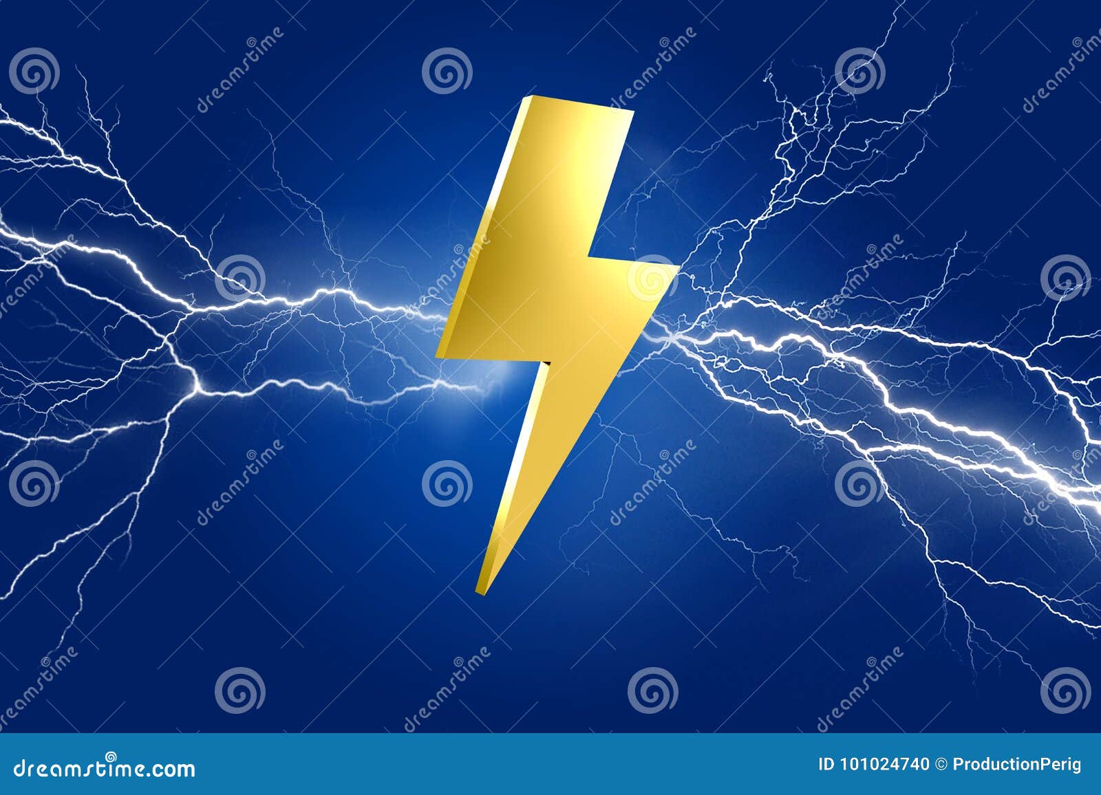 Thunder Lighting Bolt Symbol on a Color Background - 3d Stock Photo ...