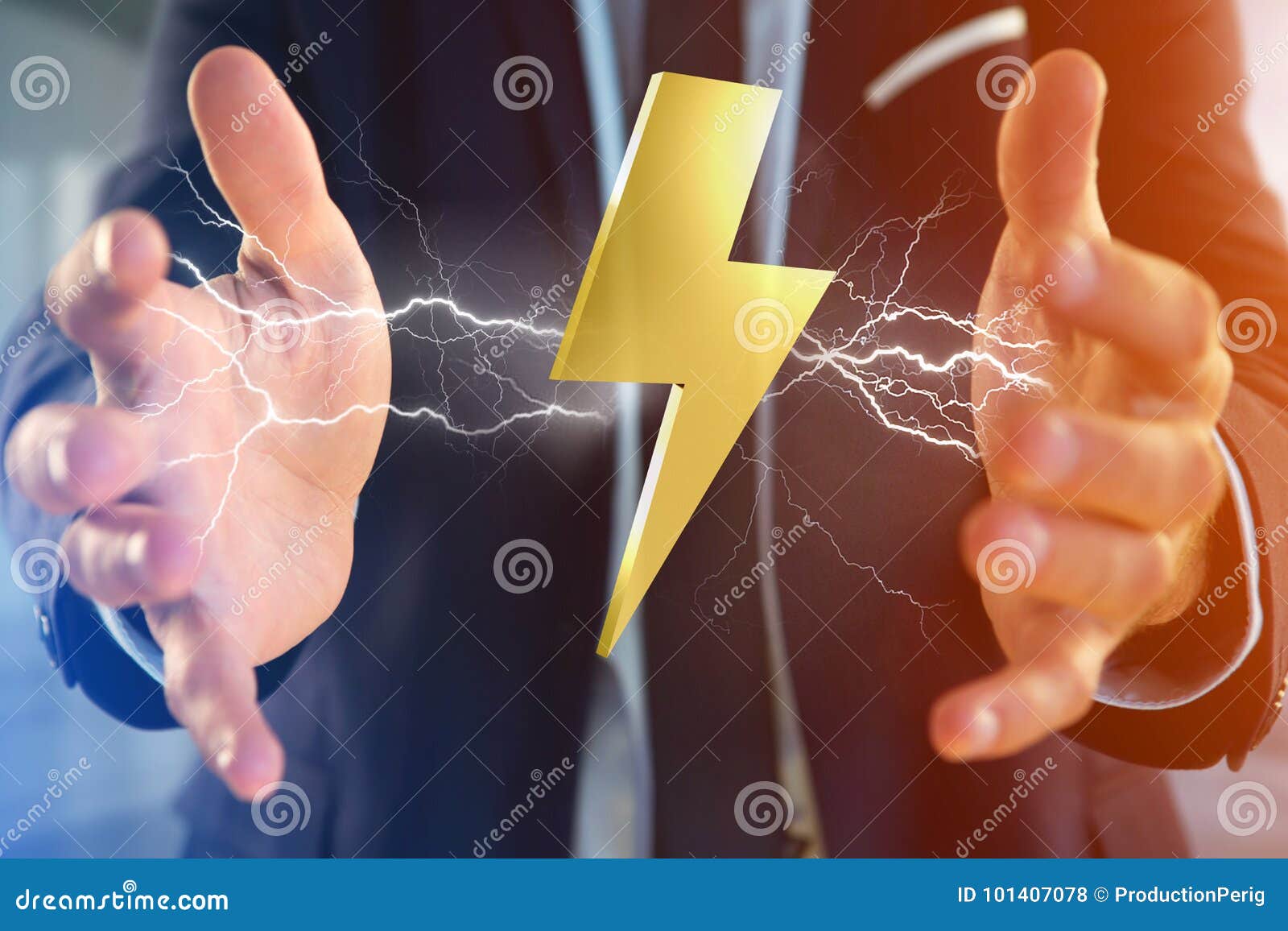 Thunder Lighting Bolt Symbol Displayed on a Futuristic Interface Stock ...