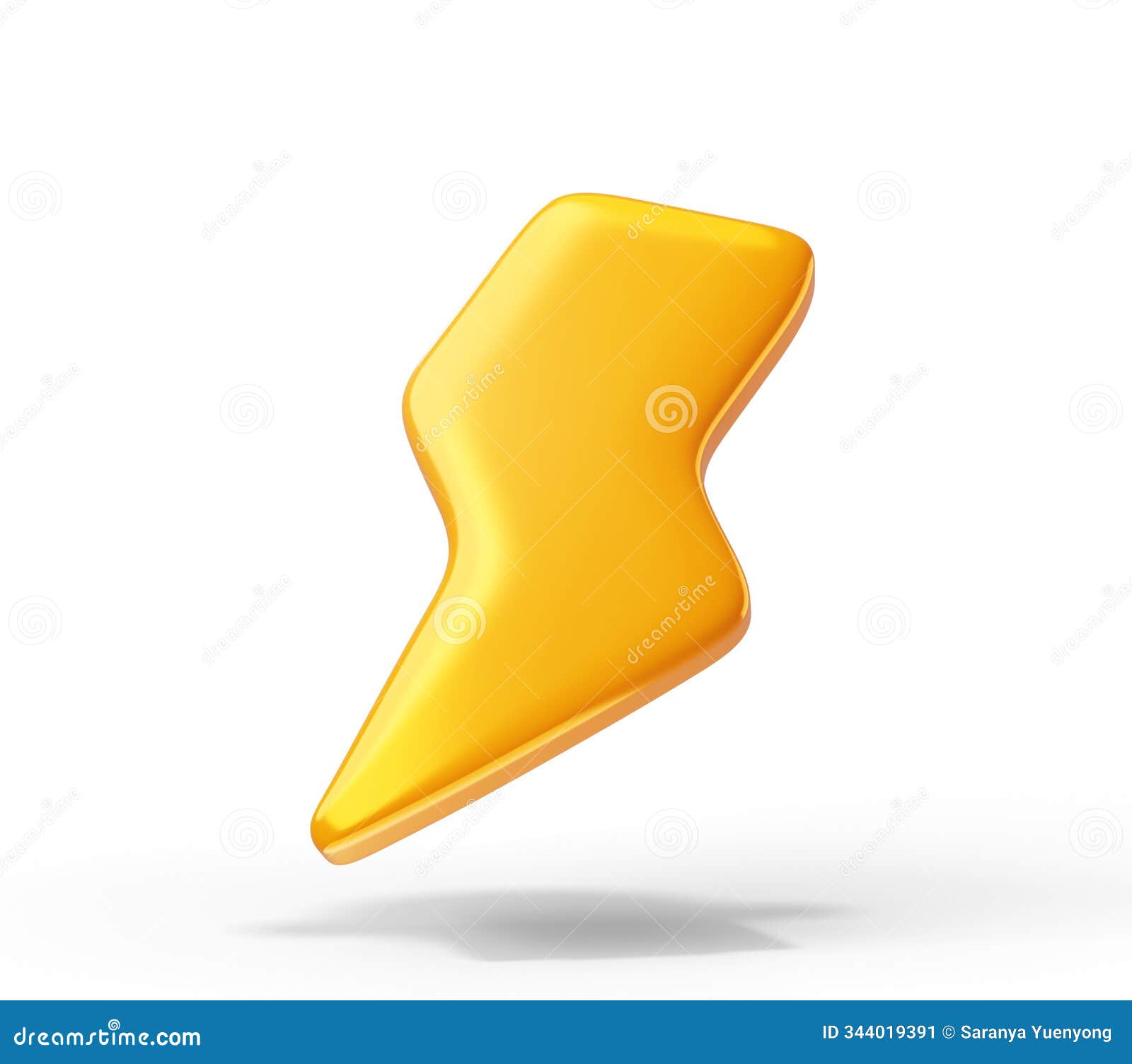 Thunder Lightning Bolt Power Charge Sign Icon 3D Illustration ...