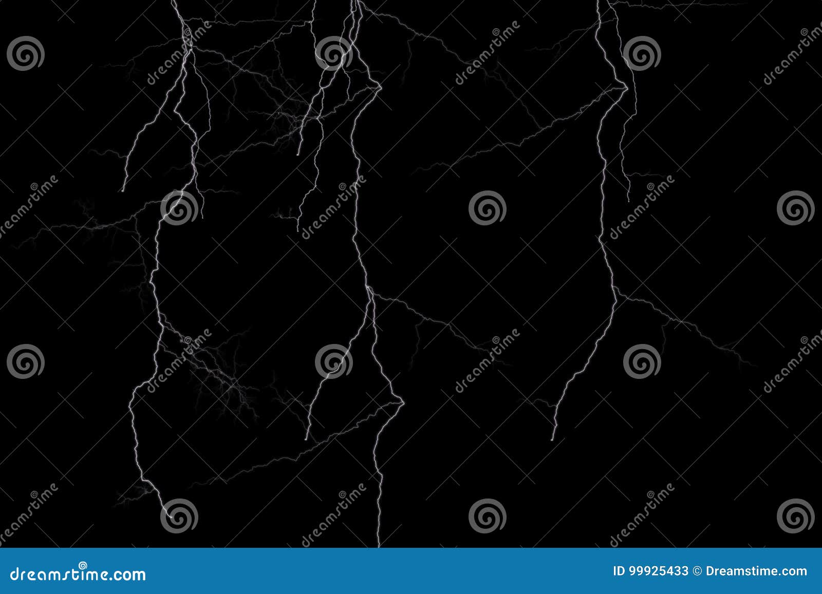 Lightning Isolated on the Black Background for Overlay Design Stock ...