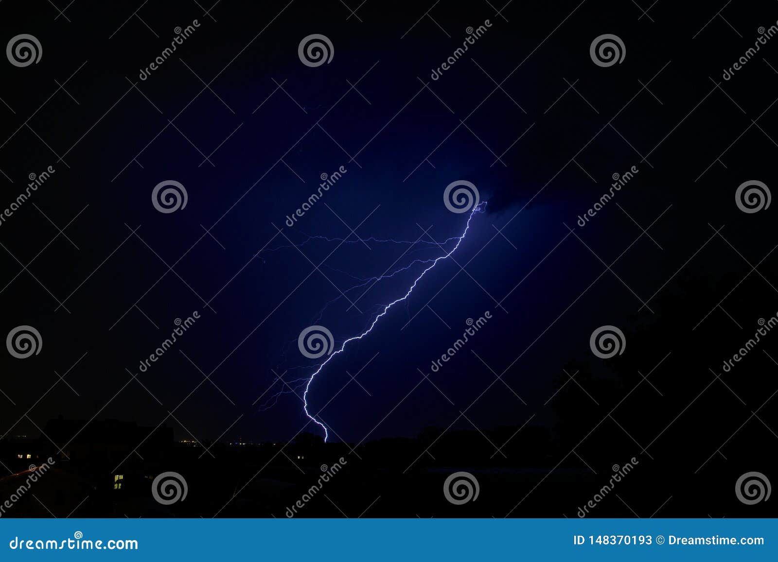 Thunder lights stock image. Image of lights, storm, thunder - 148370193