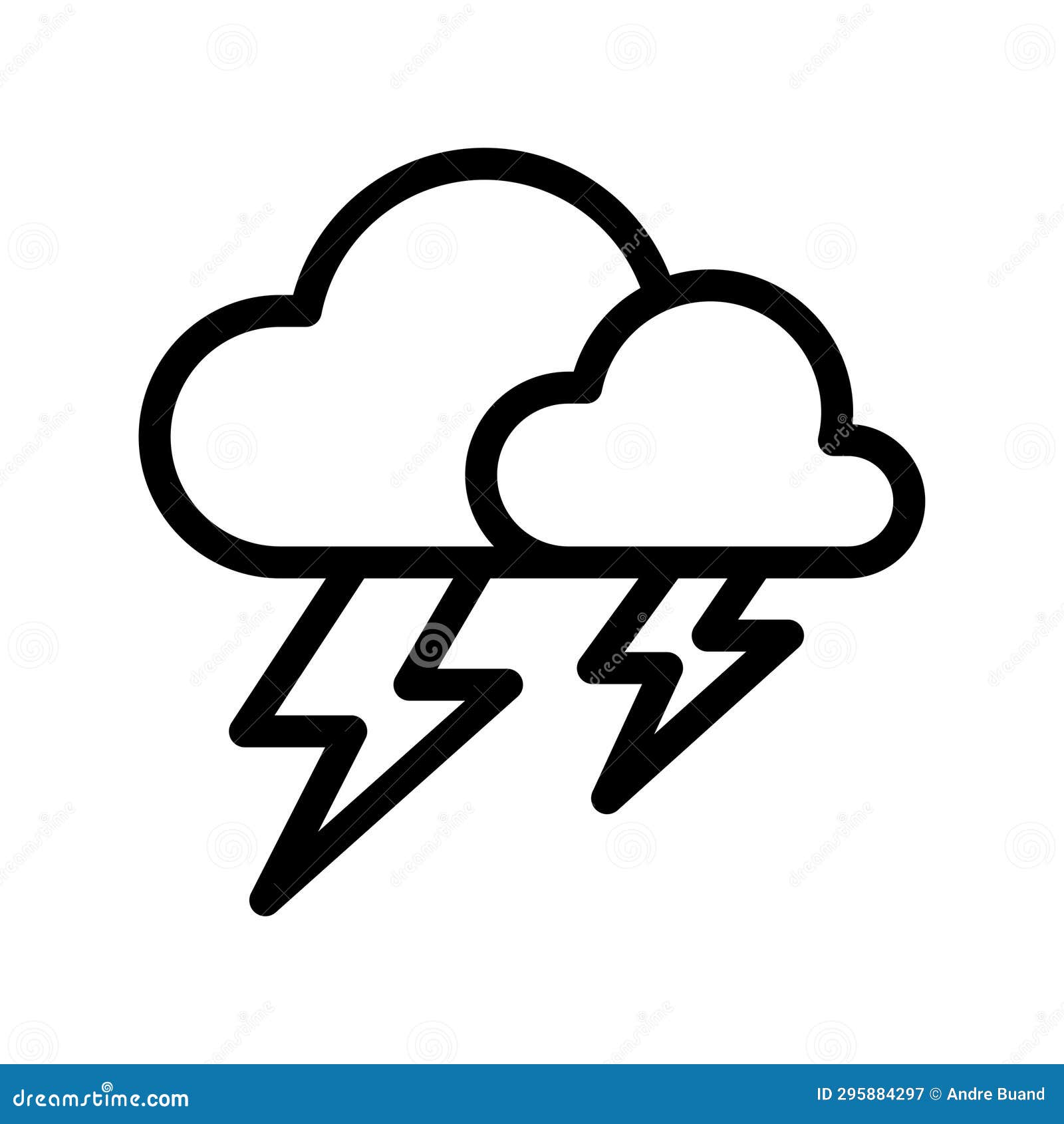 Thunder Line Icon Illustration Vector Graphic Stock Illustration ...